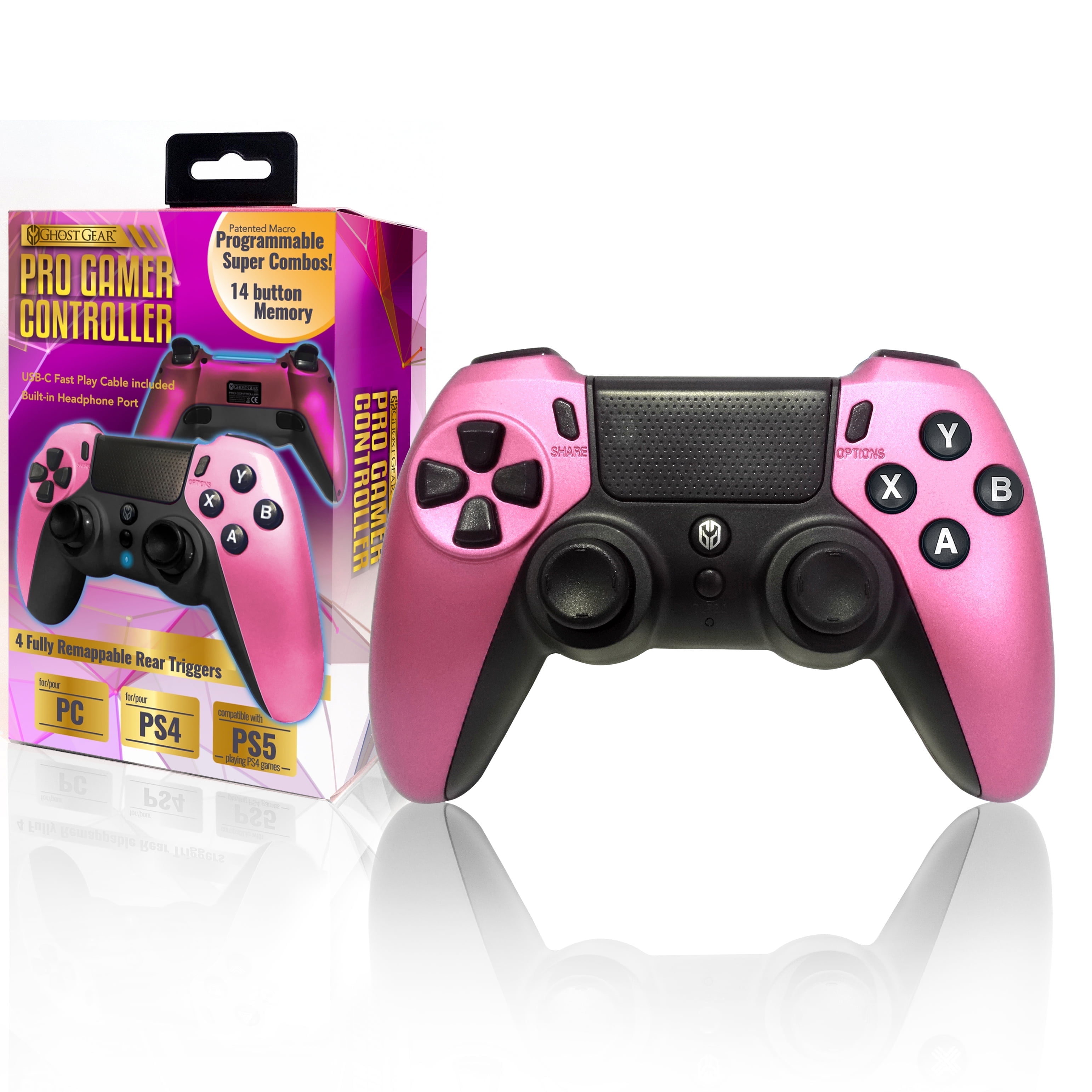 Ghost Gear PS4 Pro Controller Gamepad [Metallic Pink] - High-Speed ...