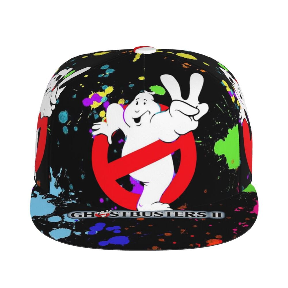 Ghost Ghostbusters Adjustable Flat Brim Baseball Cap Snapback Hat Hip ...