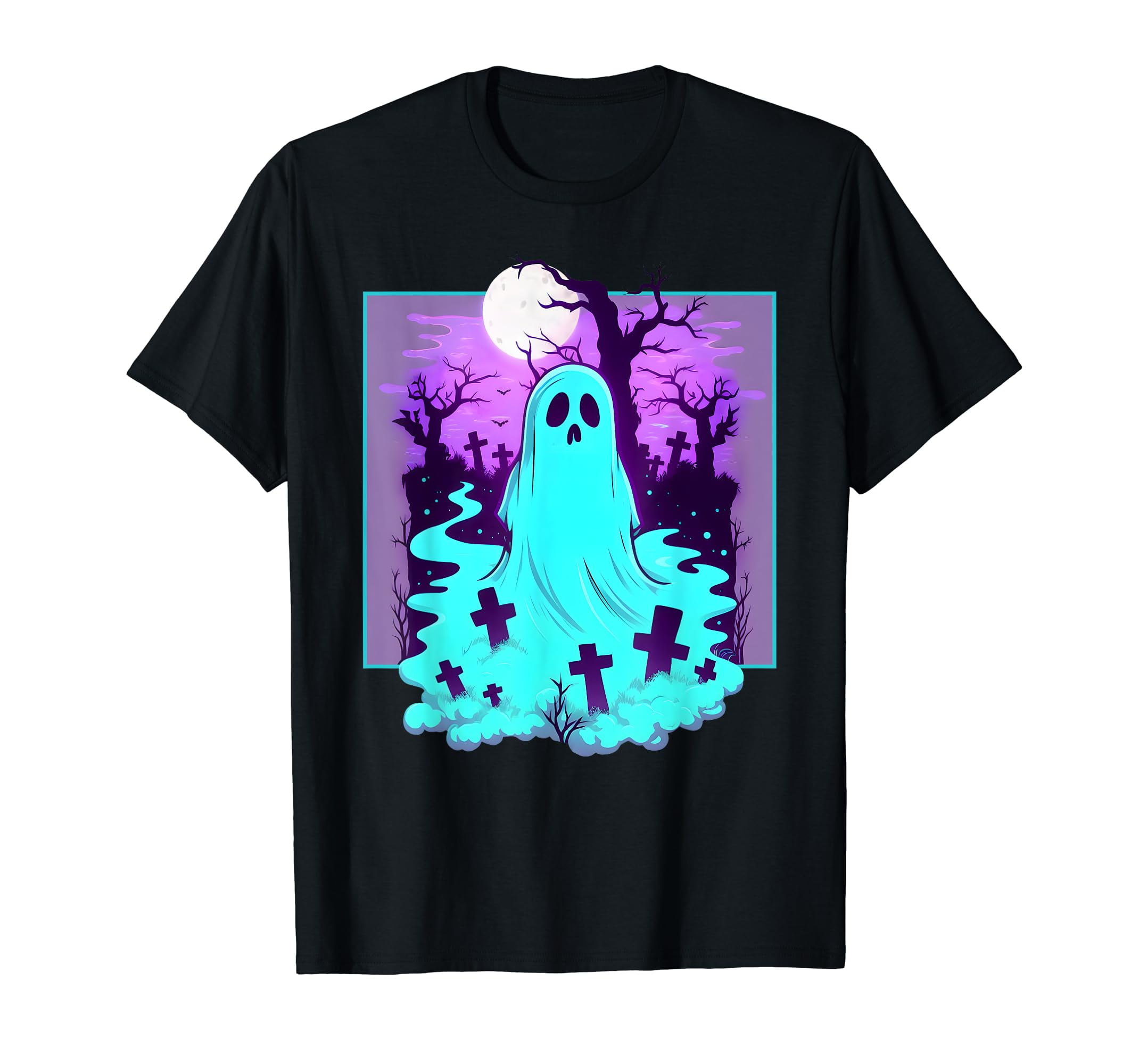 Ghost Graveyard Pastel Goth Cute Spooky Halloween Cemetery T-Shirt ...