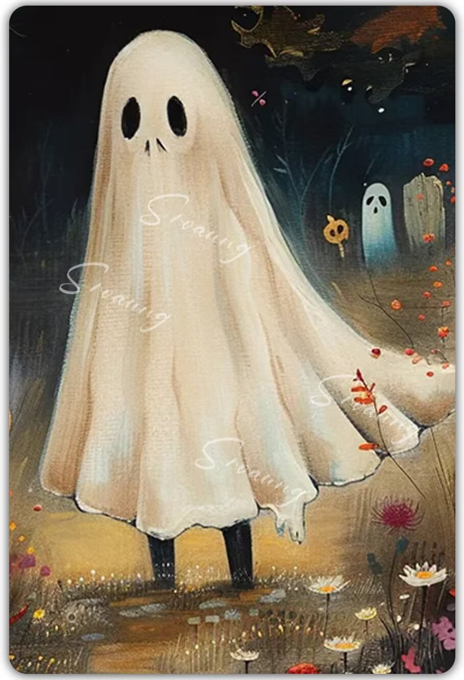 Ghost Halloween Diamond Painting Kits for Adults,Dark Academia Decor 5D ...