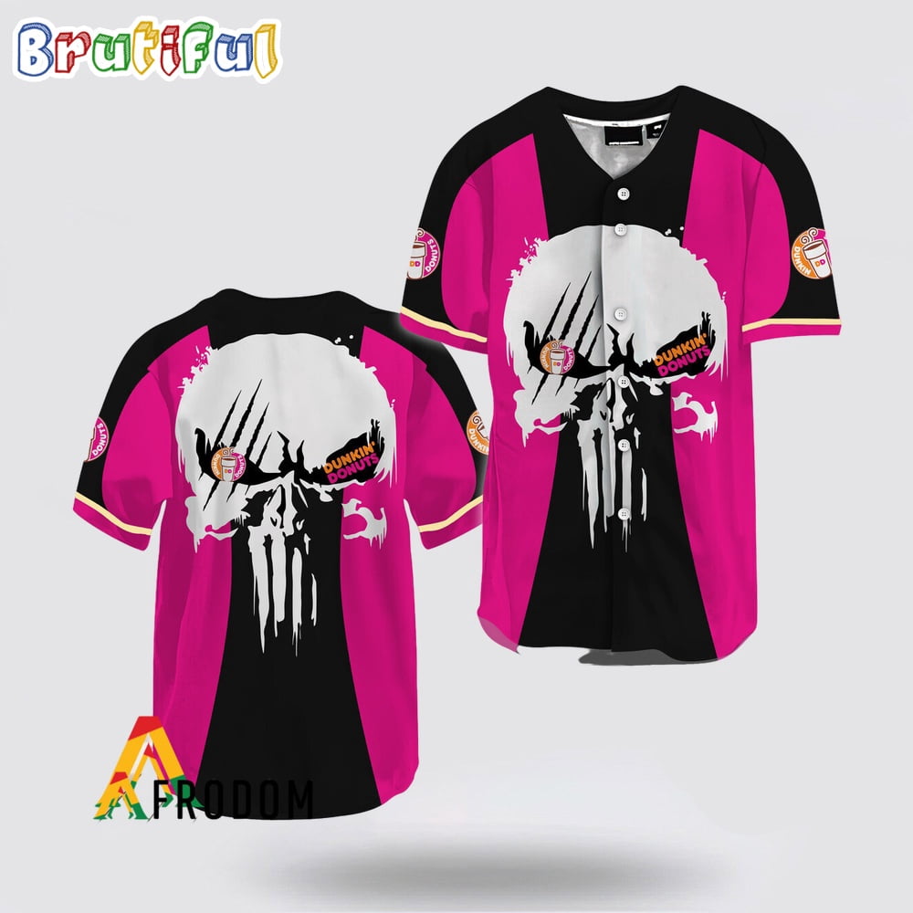 Ghost Head White Skull Dunkin Donut Baseball Jersey - Hot Sale 2026 ...