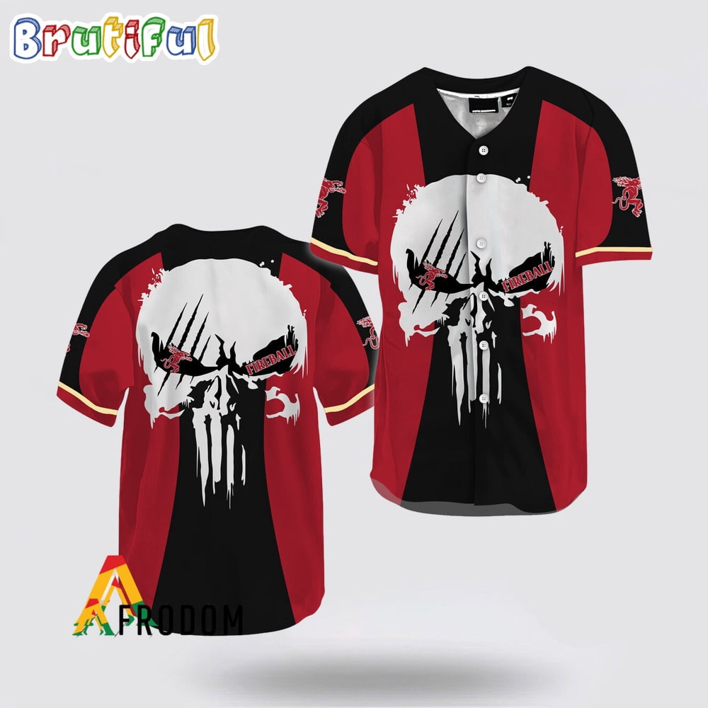 Ghost Head White Skull Fireball Whiskey Baseball Jersey - Hot Sale 2026 ...