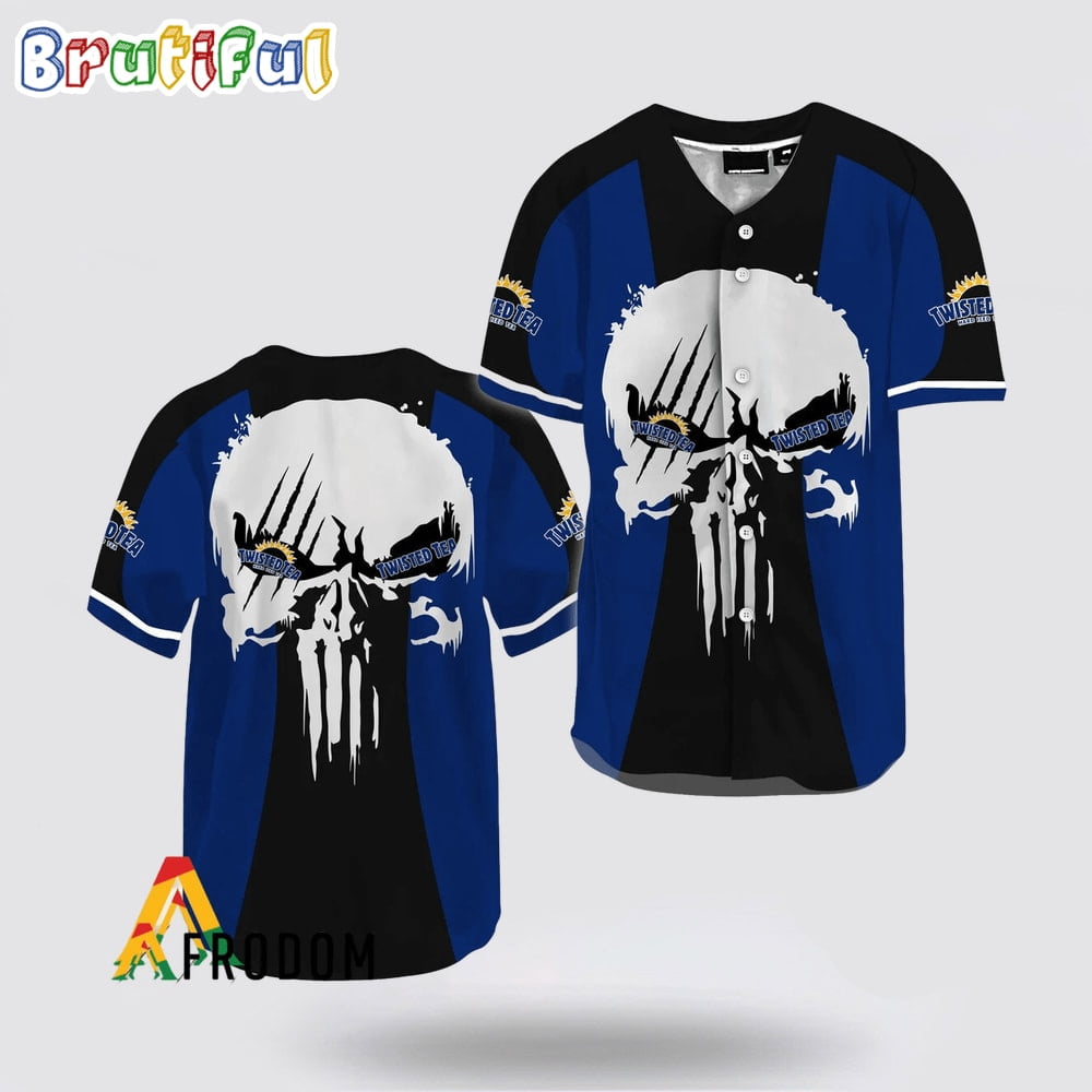 Ghost Head White Skull Twisted Tea Baseball Jersey - Hot Sale 2026 ...