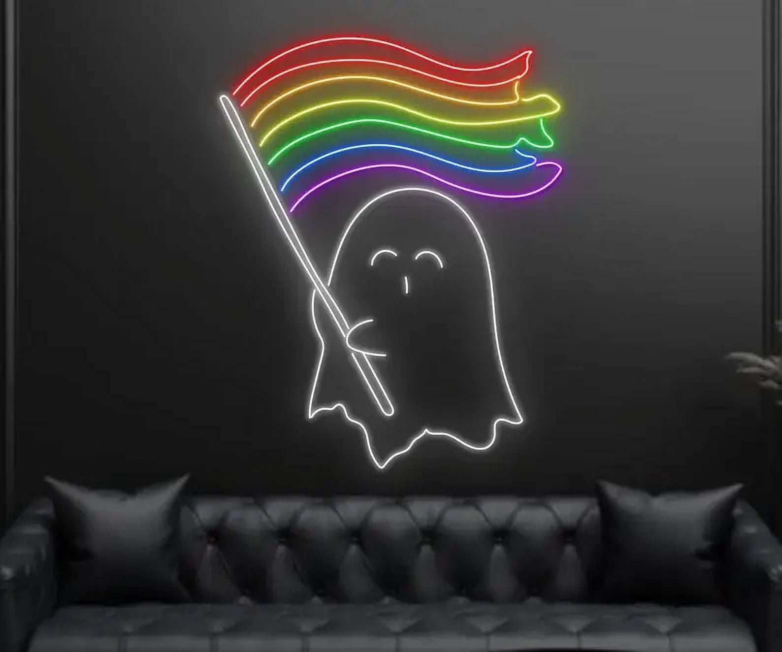 Ghost Hold LGBT flag Neon Sign, Halloween Home Party Décor - Walmart.com