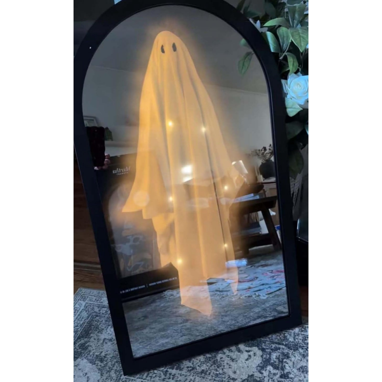 Ghost Hologram Mirror 2025 Halloween 13.78inch Ghost Mirror, Spooky ...