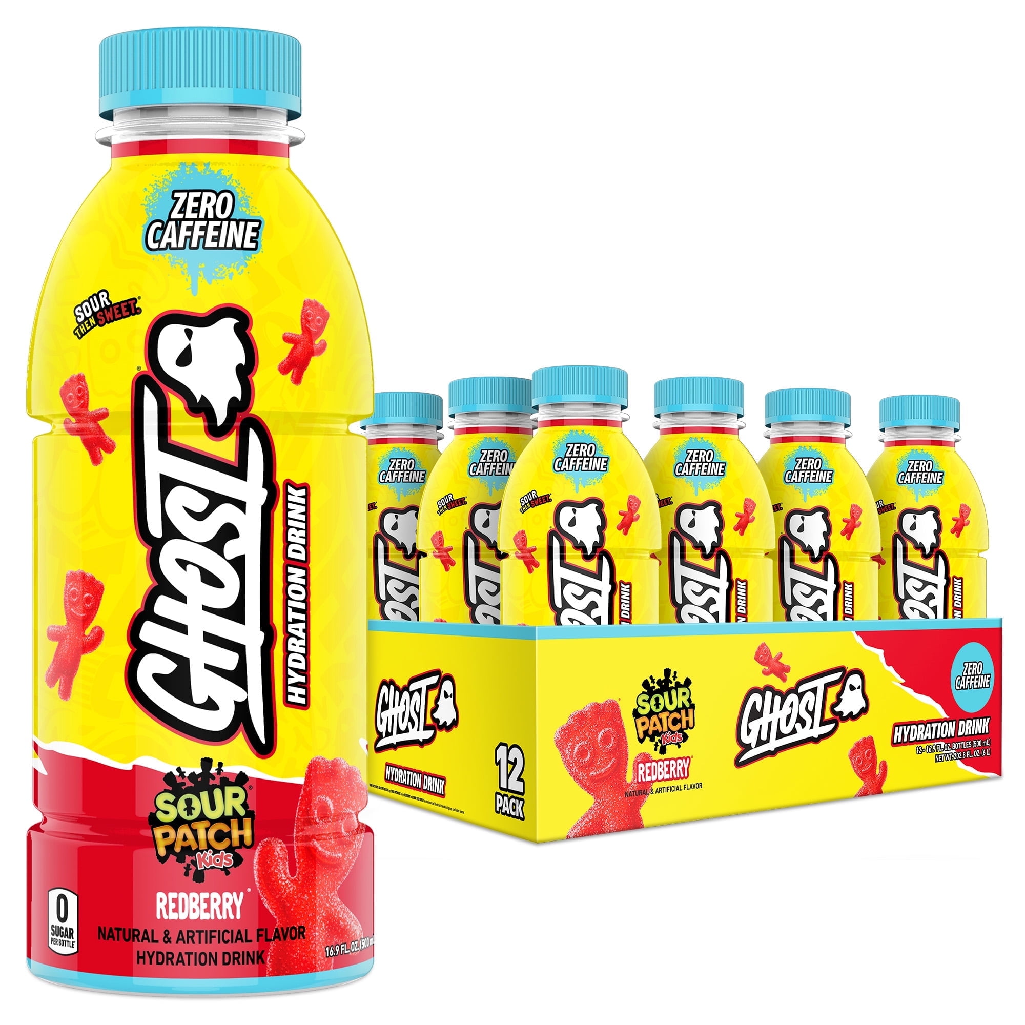 Ghost Hydration SOUR PATCH KIDS Redberry Sports Drink, 16.9 fl oz, 12pk ...