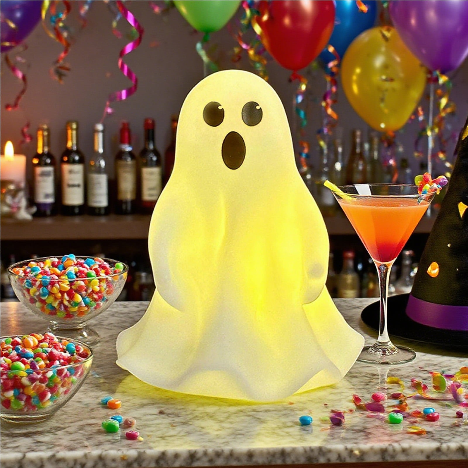 Ghost Lamp,Halloween Light up Ghost Statue Night Light Home Decor Ghost ...