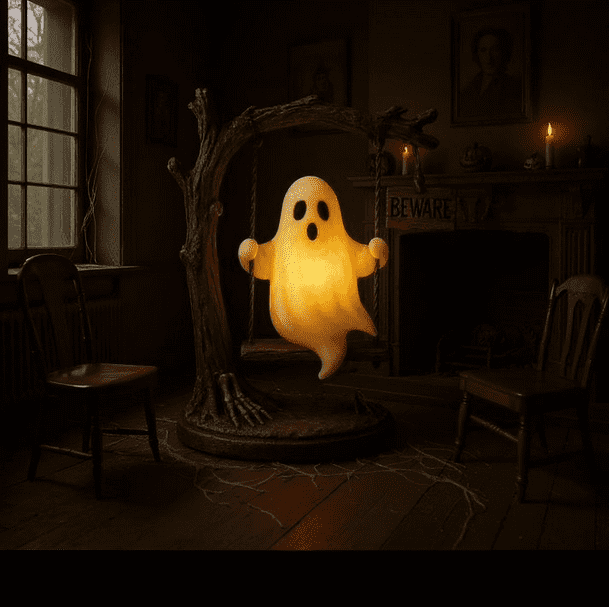Ghost Light (Battery-Powered), Spooky LED Halloween Decor, Hanging ...