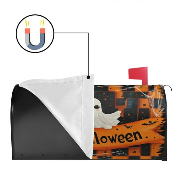 Ghost Mail Box Covers Magnetic Standard Size 21x18 inch Halloween ...