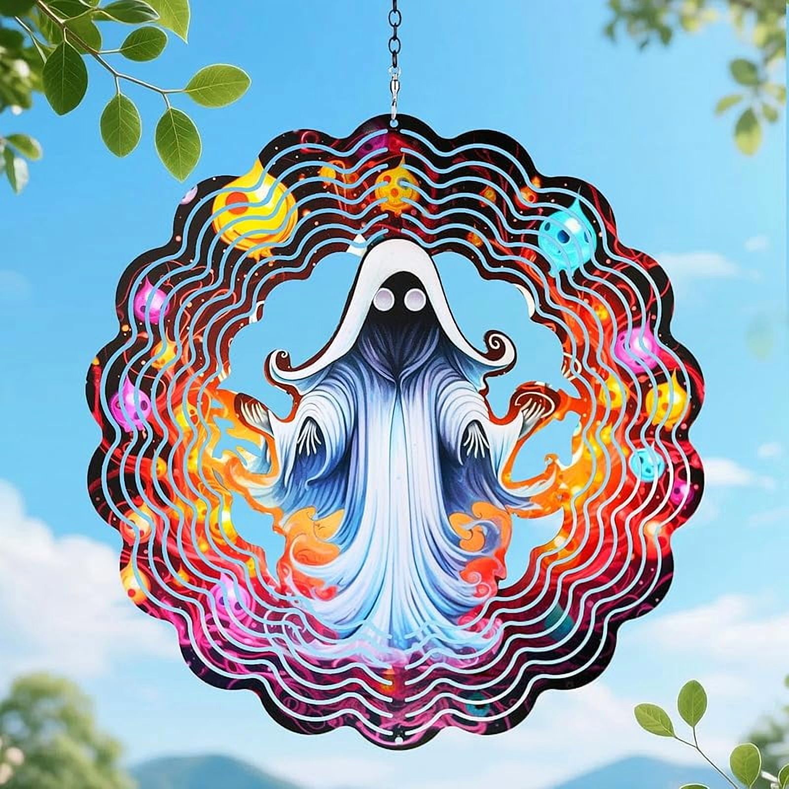 Ghost Metal Wind Spinners Outdoor for Gifts for Women/Men-12 inch 3D ...