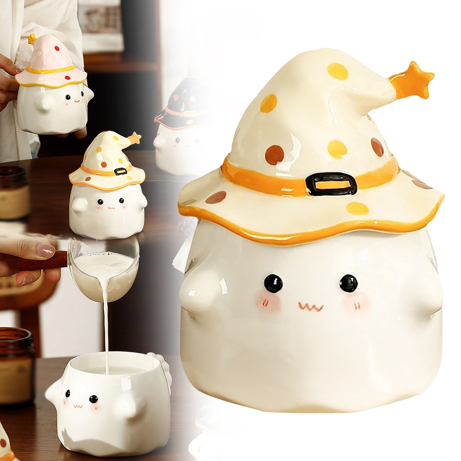 Ghost Mug 350ml Ghost Coffee Mug Ceramic Tea Cup Porcelains Lattes Cup ...