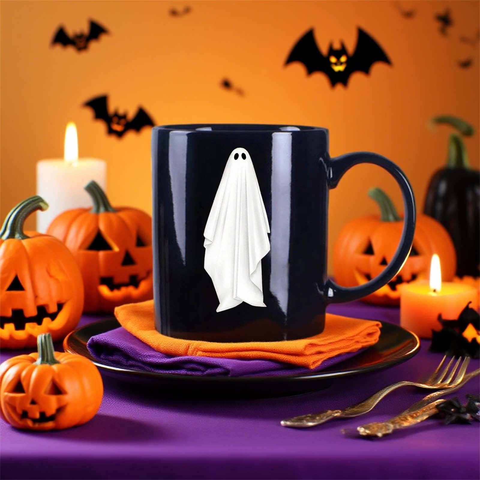 Ghost Mugs under $5! Yannianjz Halloween Scary Squad Stoneware Mugs ...