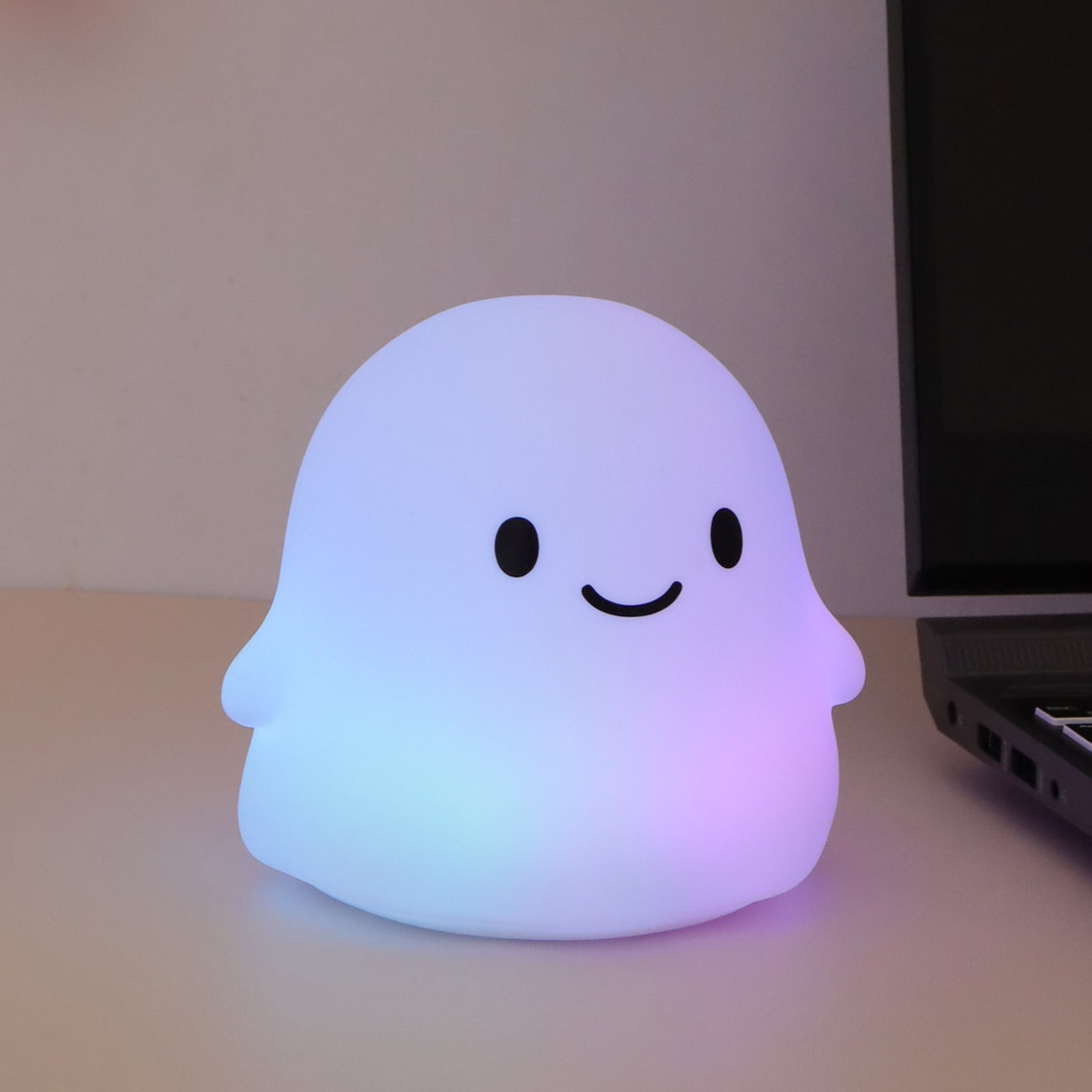 Ghost Night Light, Cute LED Silicone Lamp, Dimmable Bedside ...