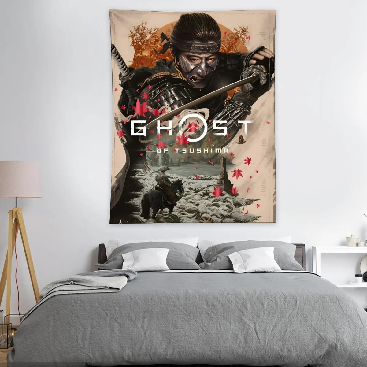 Ghost 0f Tsushima Tapestry 40 x 60 Inches With Vivid Colors Realistic ...