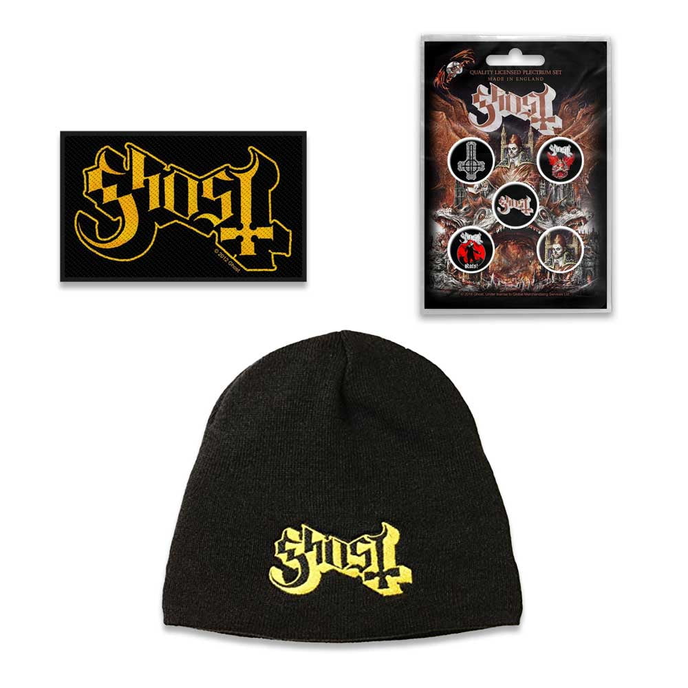 Ghost Officially Licensed Band Merch Gift Set - 1 Embroidered Beanie, 1 ...