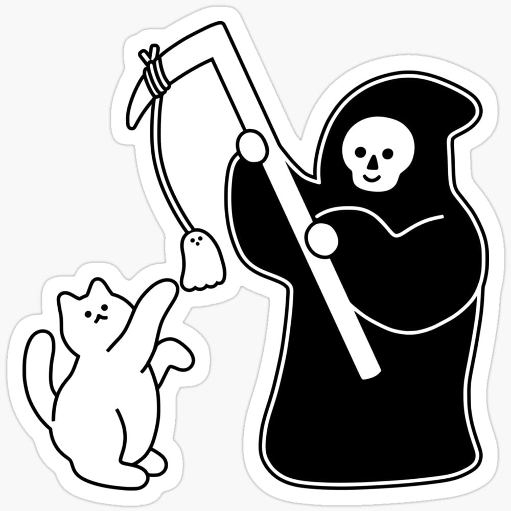 Ghost On A String Cat Toy Sticker Phone Decal Water Bottle Stickers Car ...