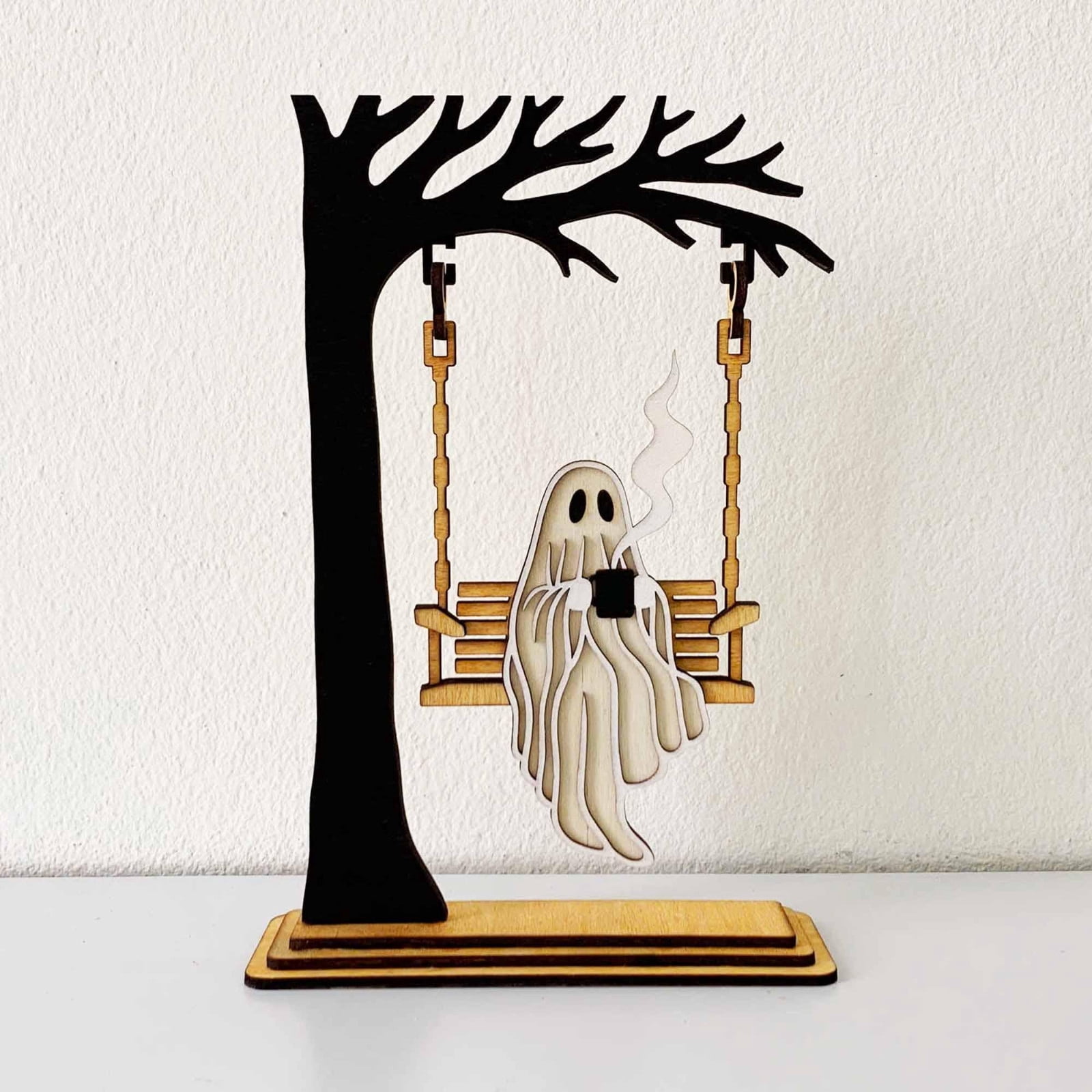 Ghost On Swingy Funny Swingy Skeleton Halloween Ghost Decoration ...