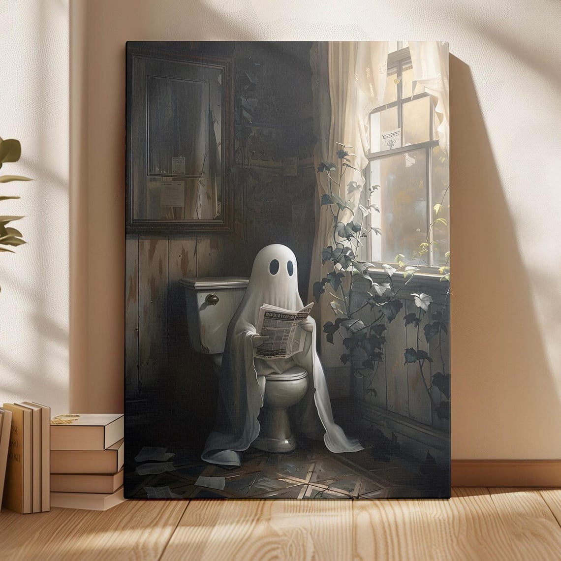 Ghost On Tet Poster - Gothic Bathroom Wall Art Home Decor, 24x36 ...