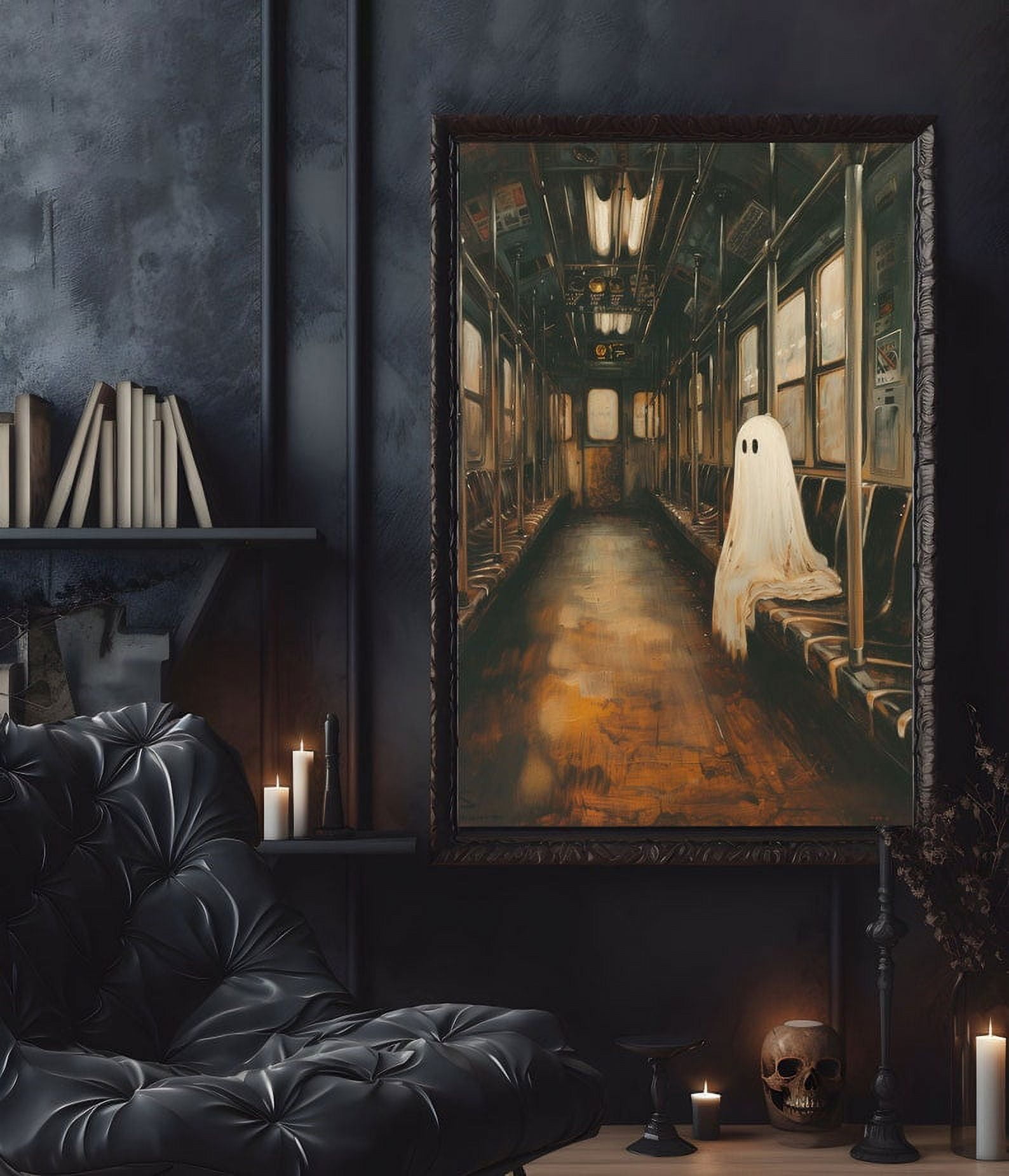 Ghost On Train Poster Print, Halloween Poster, Poster For Halloween ...