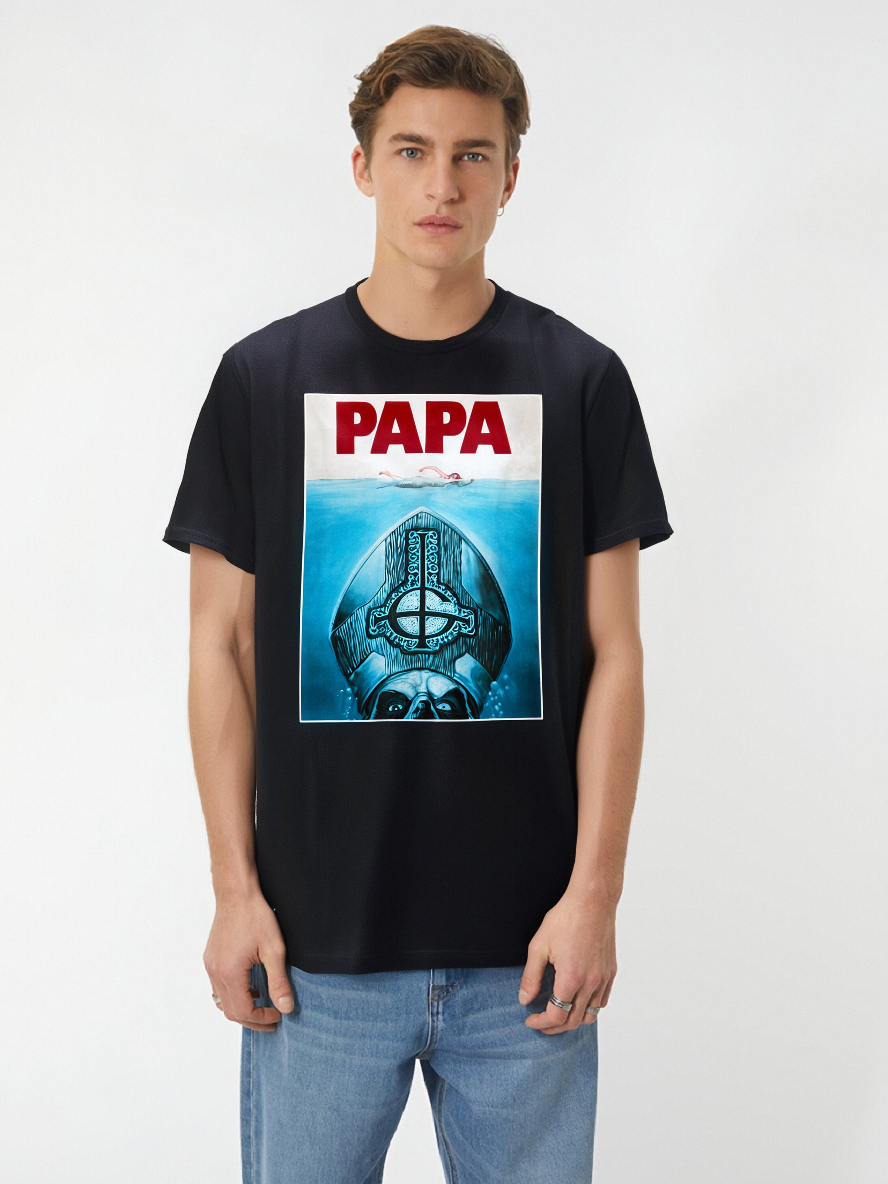 Ghost – Papa Poster T-Shirt Selected pure cotton interesting design DIY short sleeve t-shirt for ...