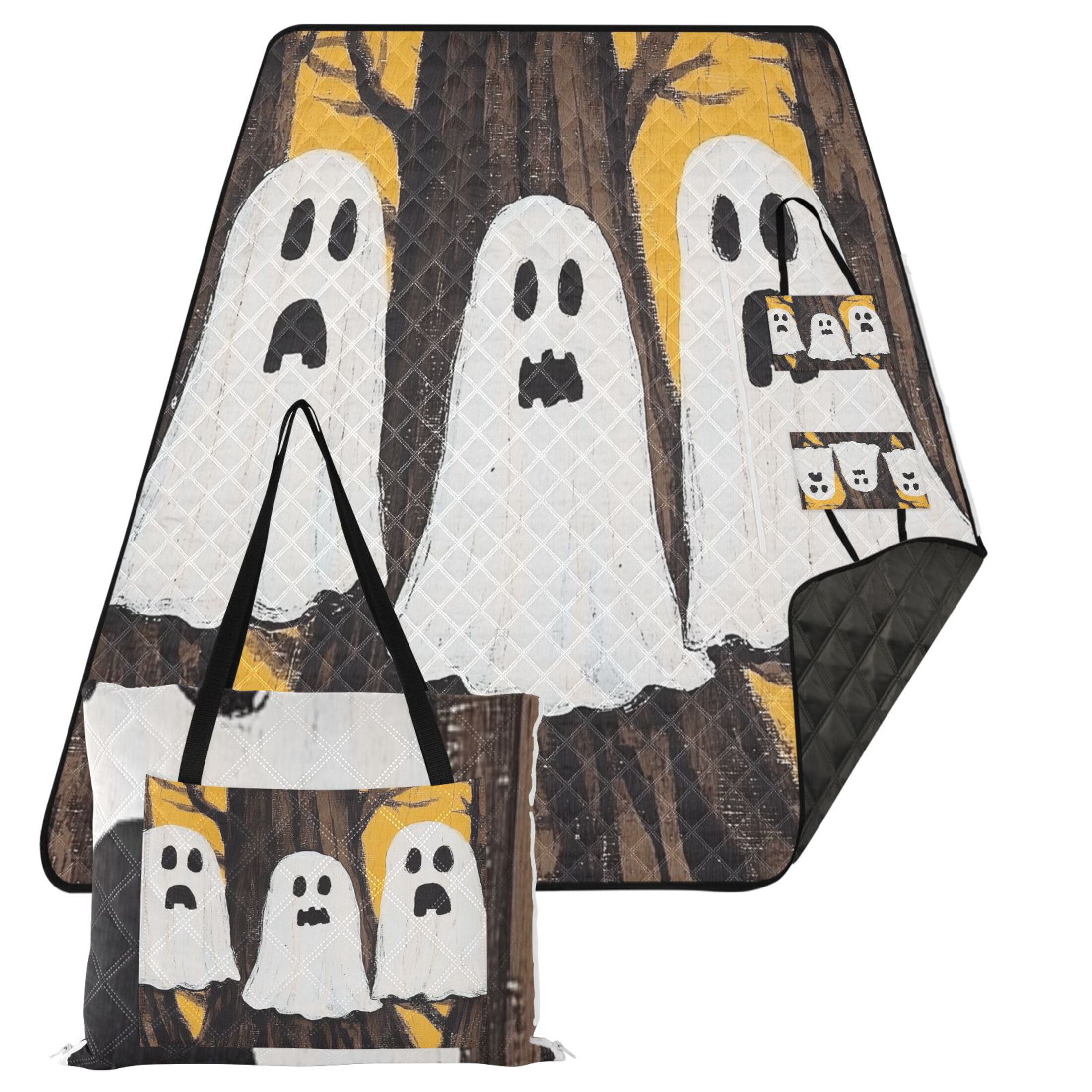 Ghost Pattern Design 60x80in Waterproof Picnic Mat, Foldable Backpack ...