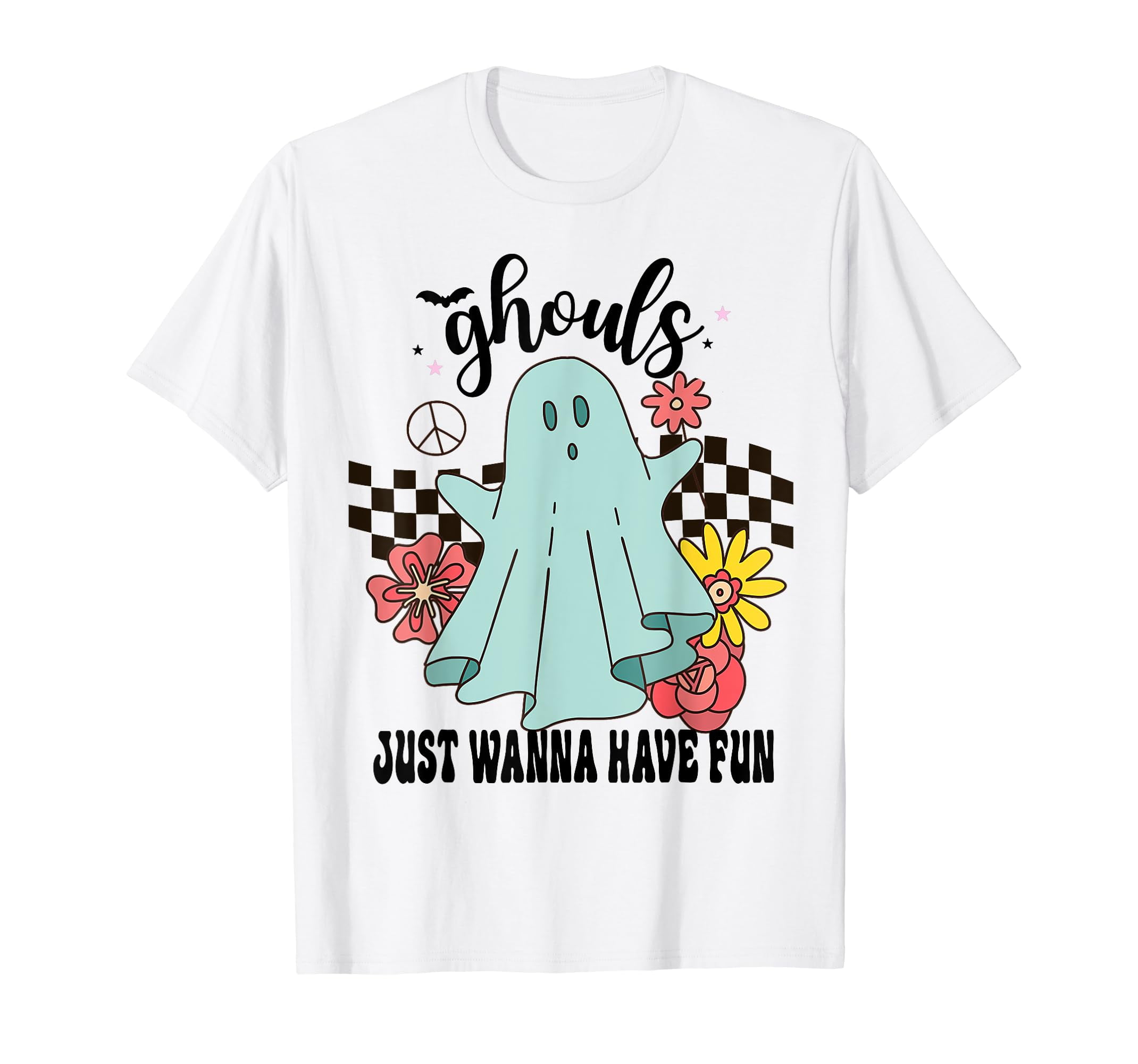 Ghost Peace Retro Halloween Ghouls Just Wanna Have Fun T-Shirt ...