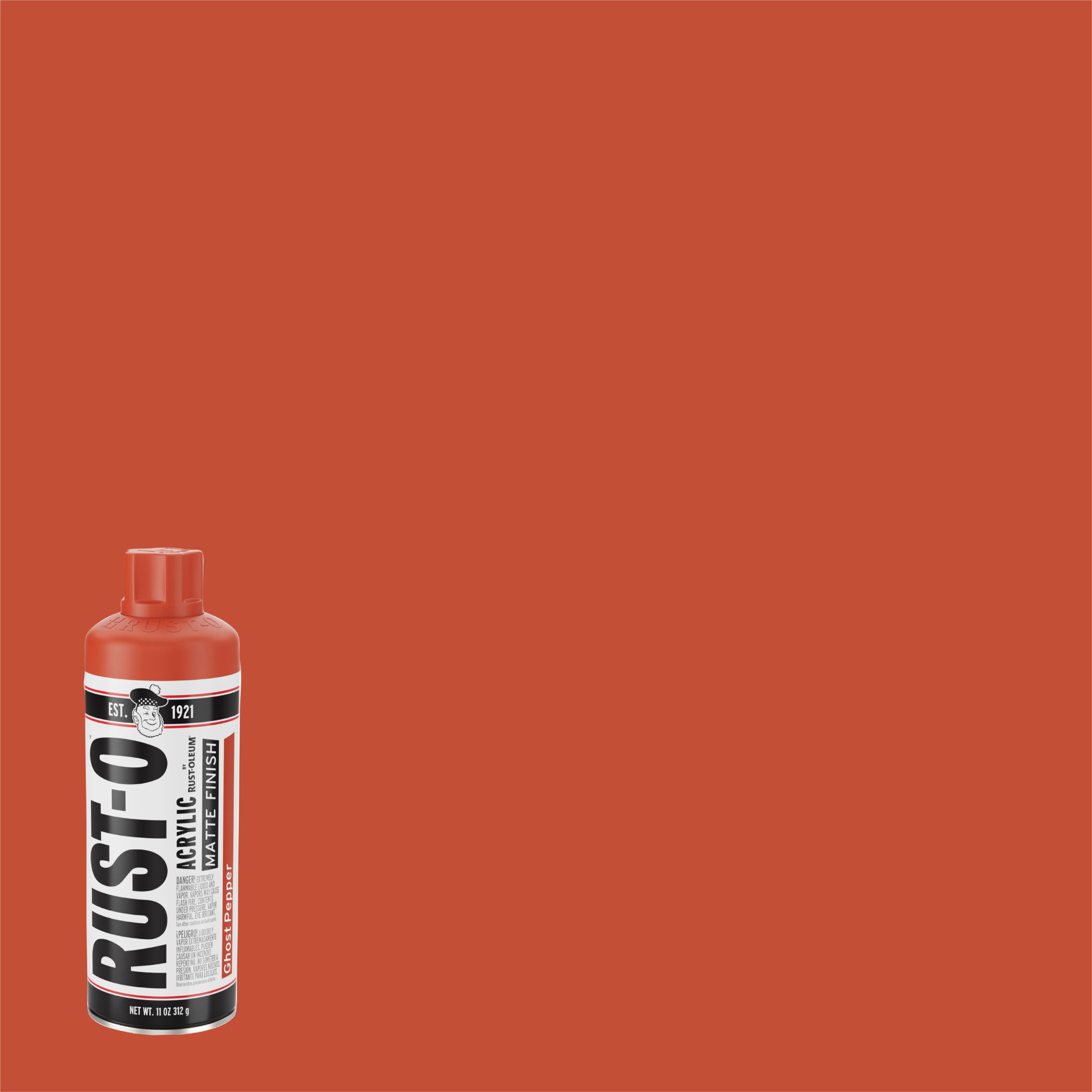 6 Pack, Ghost Pepper, Rust-Oleum Rust-O Acrylic Matte Spray Paint ...