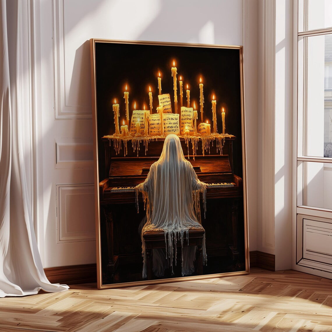 Ghost At The Piano – Haunted Candlelight Music Art Print – Gothic ...
