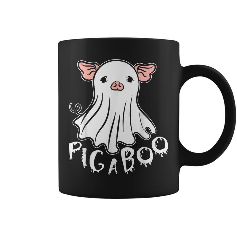 Ghost Pig Costume Pig A Boo Farmer Animal Halloween Costume Coffee Mugs ...