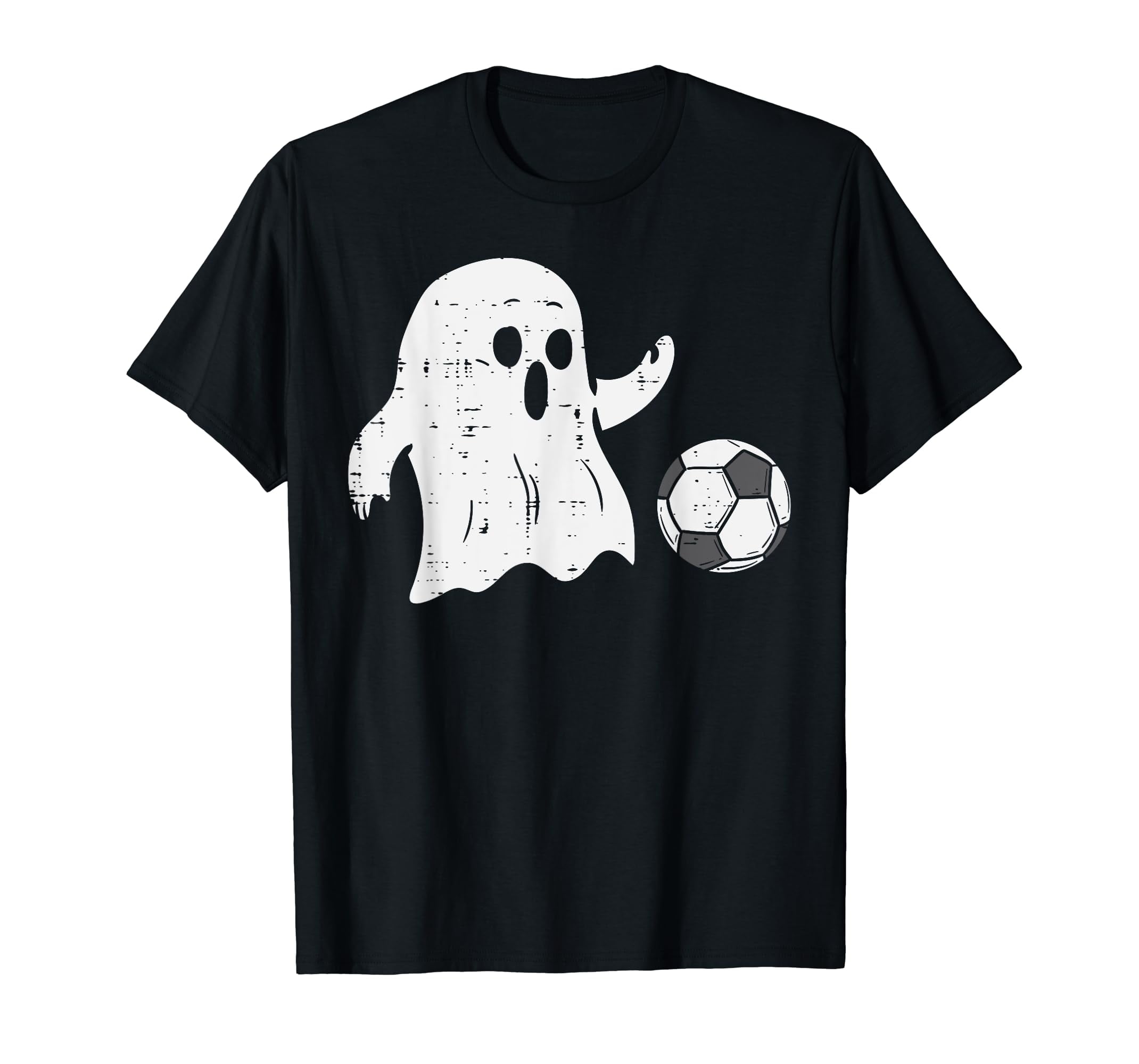 Ghost Playing Soccer Funny Football Halloween Costume Sports T-Shirt ...