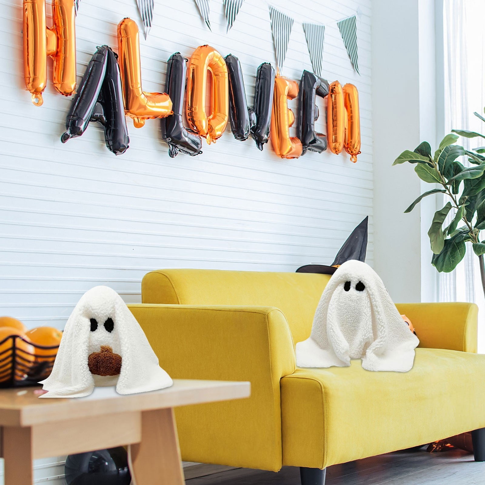 Ghost Plush Pillow with Pumpkin, Demon Doll, Devil Gus Stuffed Decor ...