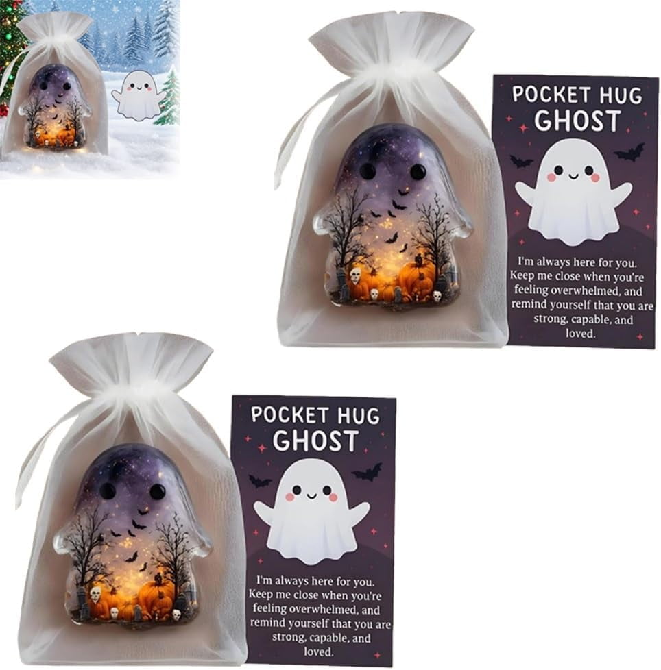 Ghost Pocket Cards, Cute Pocket Comfort Ghosts: A Hug in Your Pockets ...