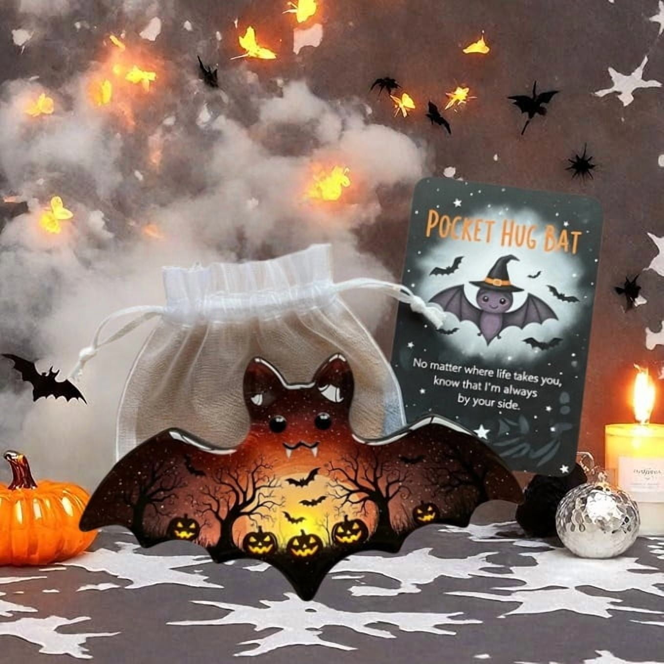 Ghost Pocket Cards, Pockets Hug Bat with Encouragement Card Cute Mini ...