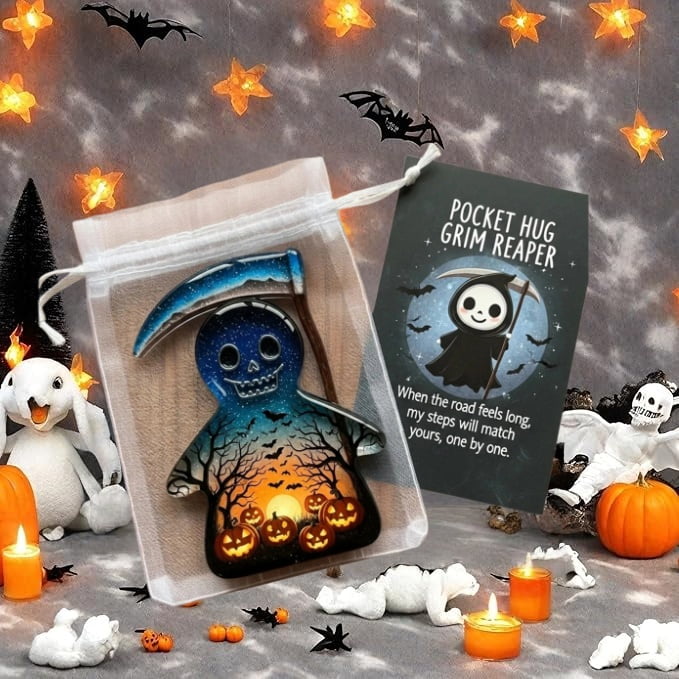 Ghost Pocket Hug, 2025 New Grim Reaper Pocket Cards With Encouragement ...