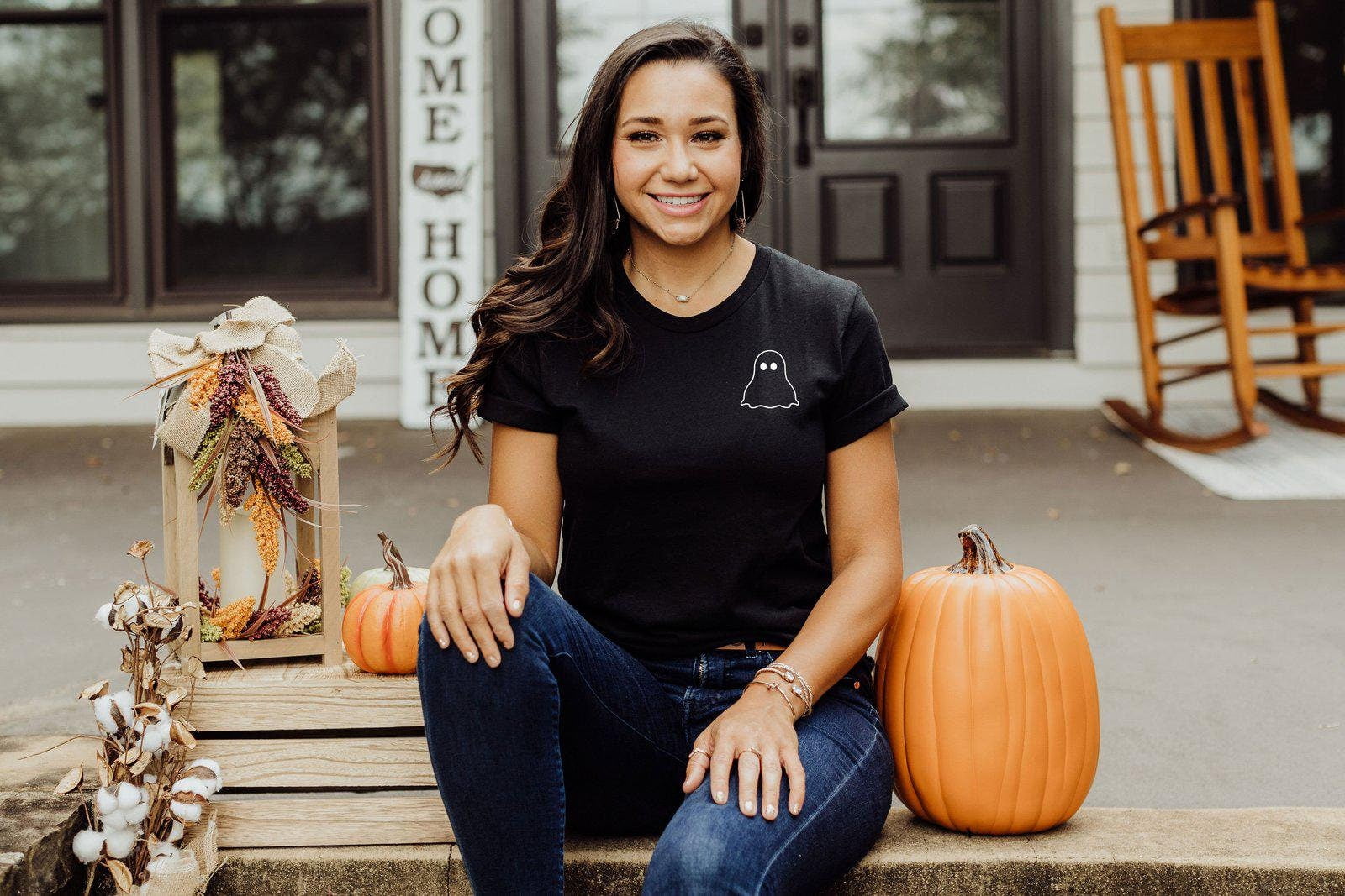 Ghost Pocket Shirt, Fall Vibes Shirt, Minimalist Season Shirt, Witch T ...