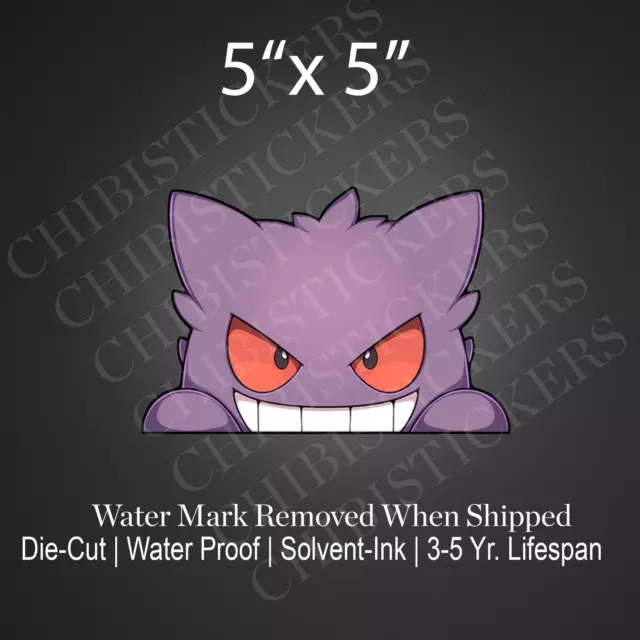 Ghost Pokemon Gengar Haunter Ghastly Sticker Vinyl Sticker Waterproof ...