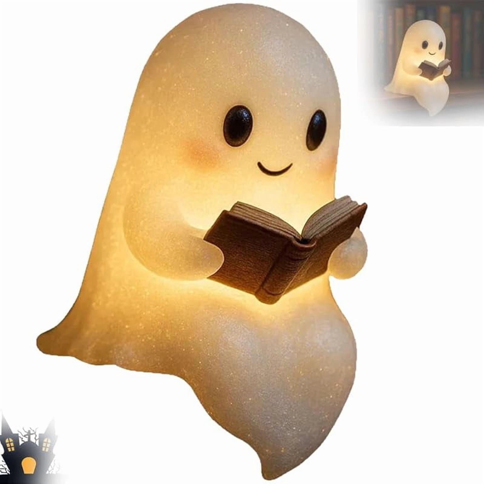 Ghost Reading Book Lamp, Cute Ghost Reader LED Light, Unique Ghost ...