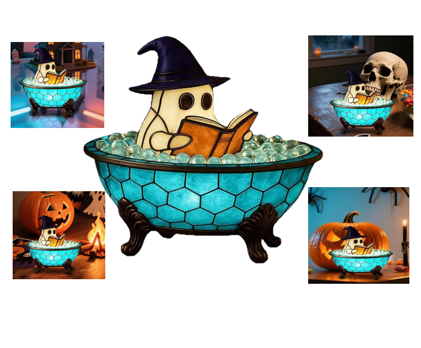 Ghost Reading Book Lamp,Ghost Bubble Bath Lamp,Halloween Ghost Night ...