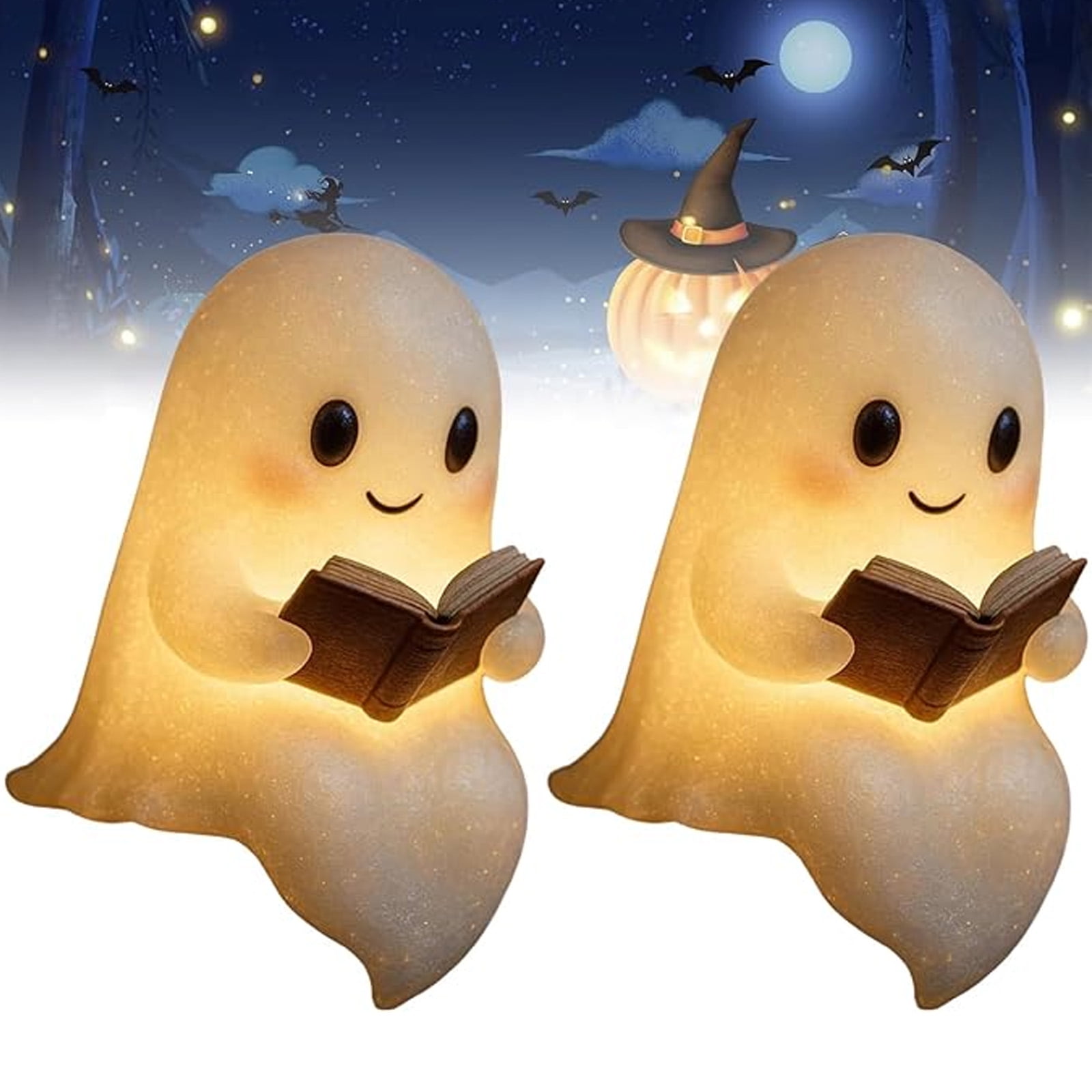 Ghost Reading Book Lamp, Halloween Ghost Night Light, Ghost Reading ...