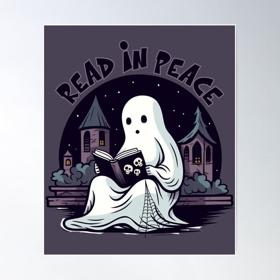 Ghost Reading Poster Wall Art, Modern Wall Decor For Living Room ...