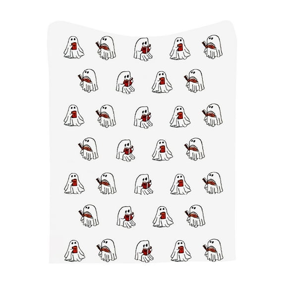 Ghost Reading a Book Throw 60x80'' - 2025 Halloween, Cozy All-Season ...