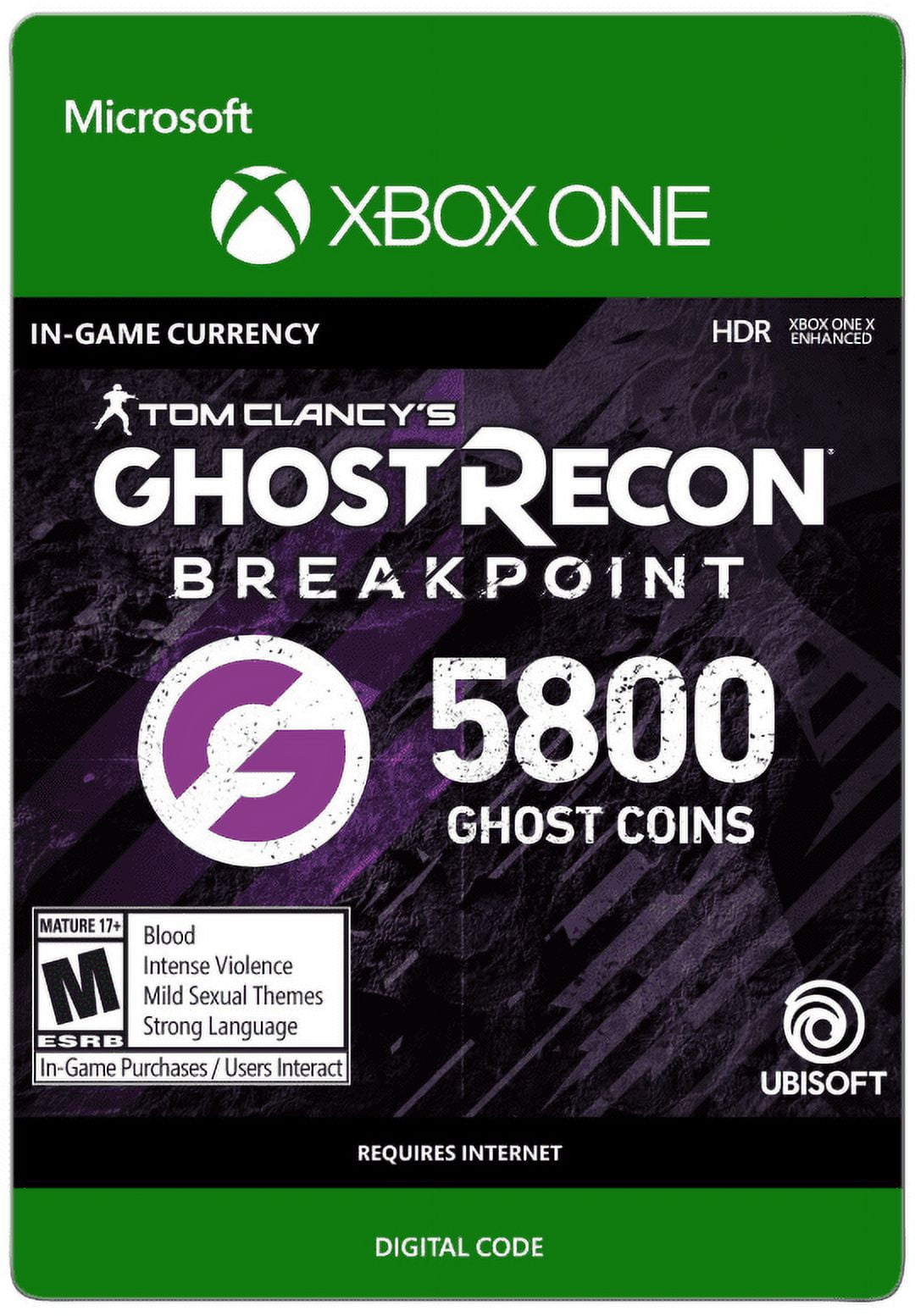 Ghost Recon Breakpoint 4800 +1000 Bonus Ghost Coins - Xbox One [Digital ...