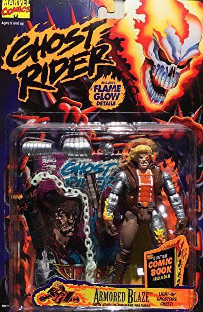 1996 Toy Biz Marvel Comics Ghost Rider Armored Blaze with Glow in the ...