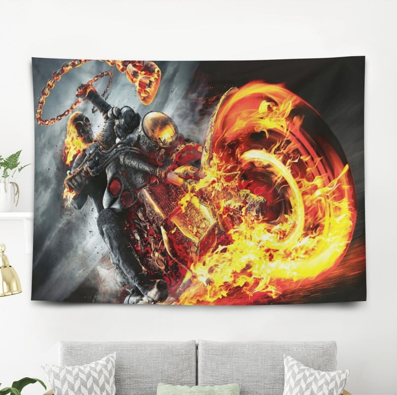 Ghost Rider Tapestry Backdrop Background Poster Gift for Bedroom for ...