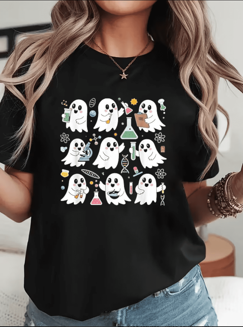 Ghost Science Teacher Chemistry Lab Halloween Costume Unisex T-Shirt ...