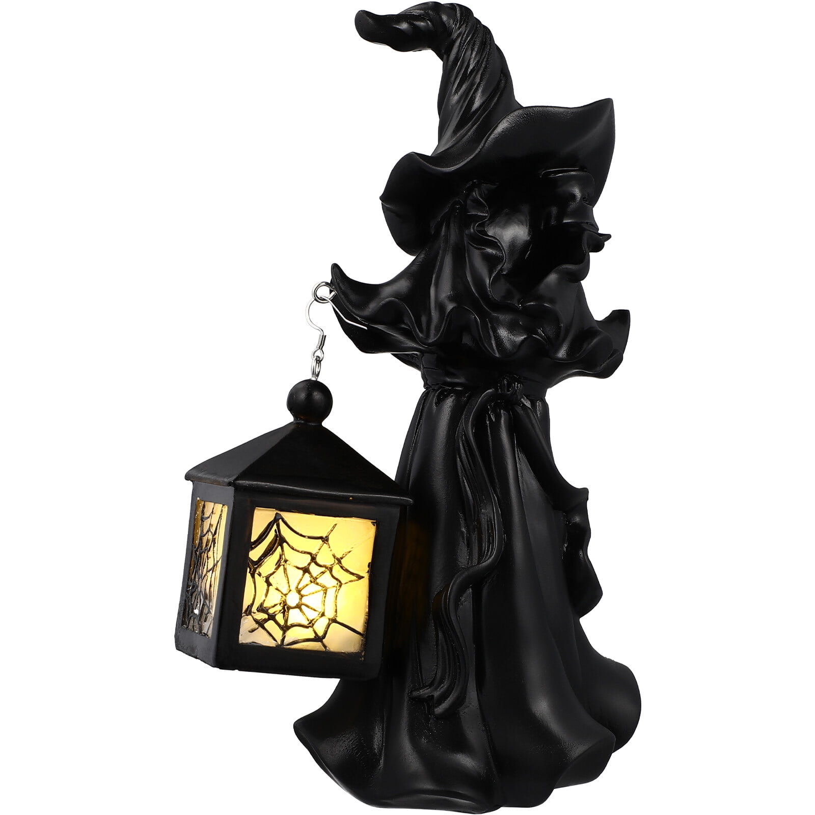 Ghost Sculpture Halloween Ghost Statue With Lantern Resin Witch ...
