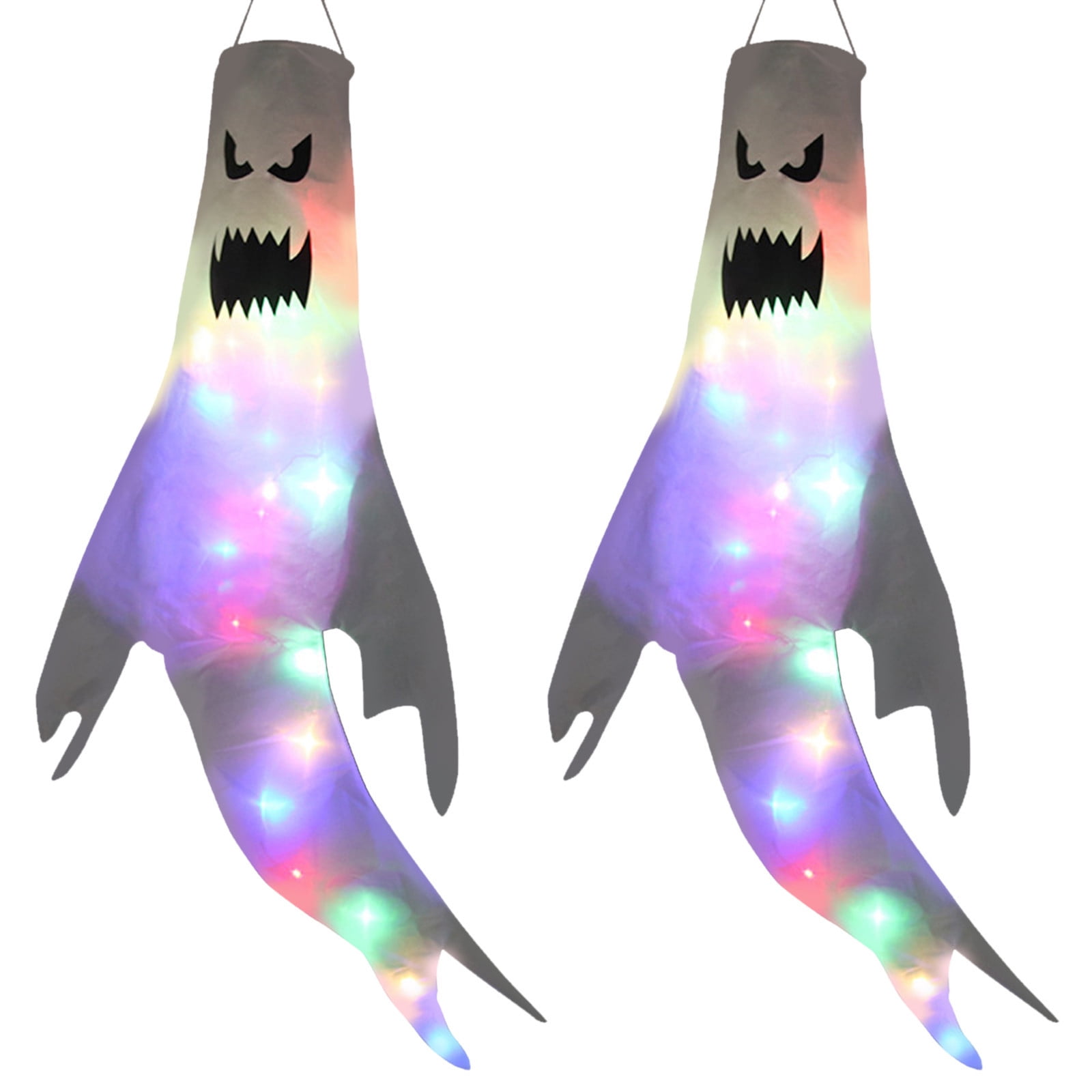 Ghost-Shaped Led Lighted Halloween Windsocks Hanging Decorations ...