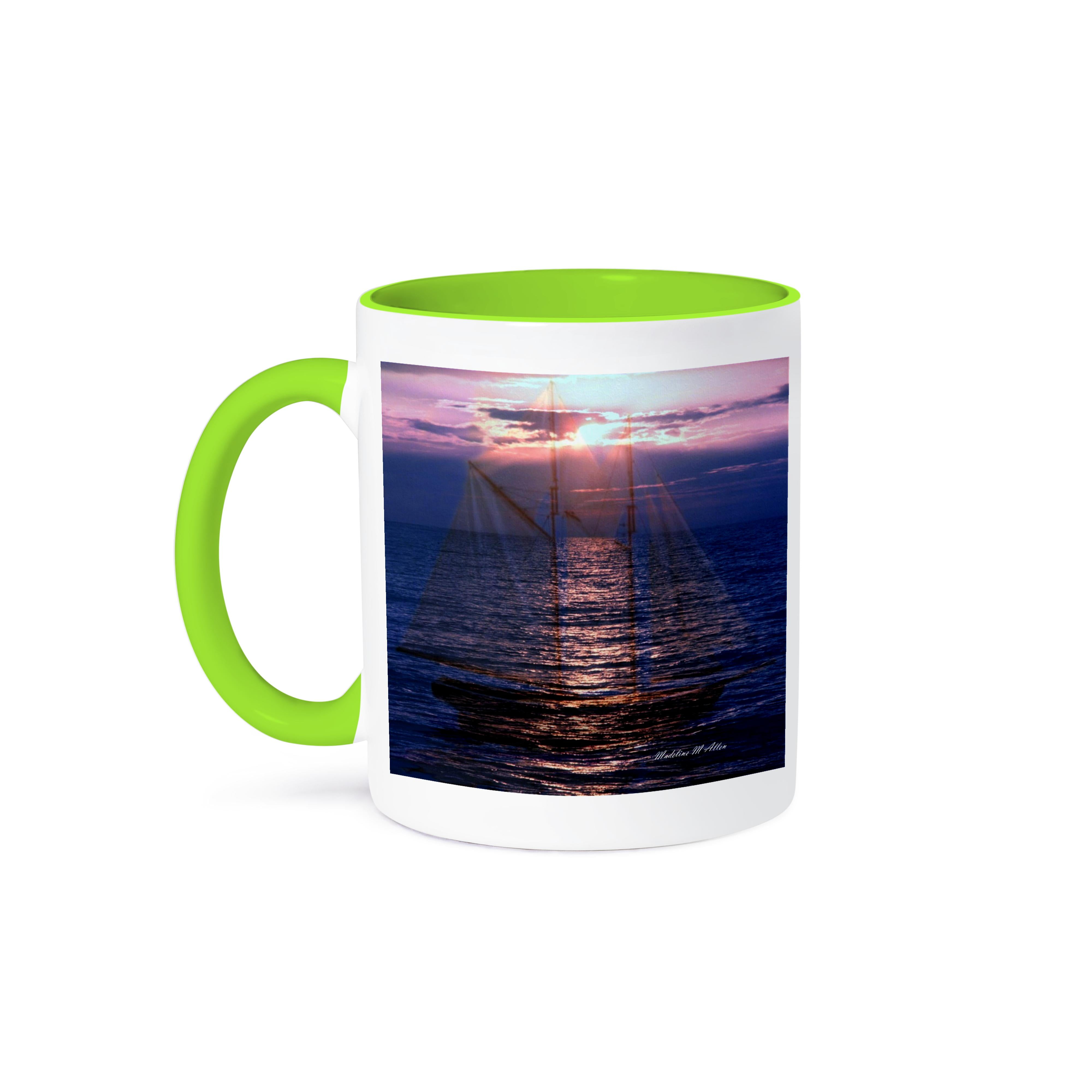 Ghost Ship - Smudgeart Ship Art, 15oz Two-Tone Green Mug - Walmart.com