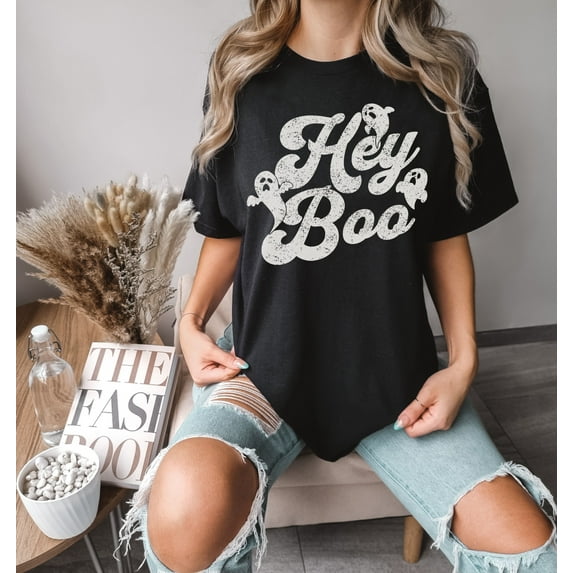 Ghost Shirt, Halloween Shirt, Hey Boo Shirt, Cute Ghost Tshirt ...