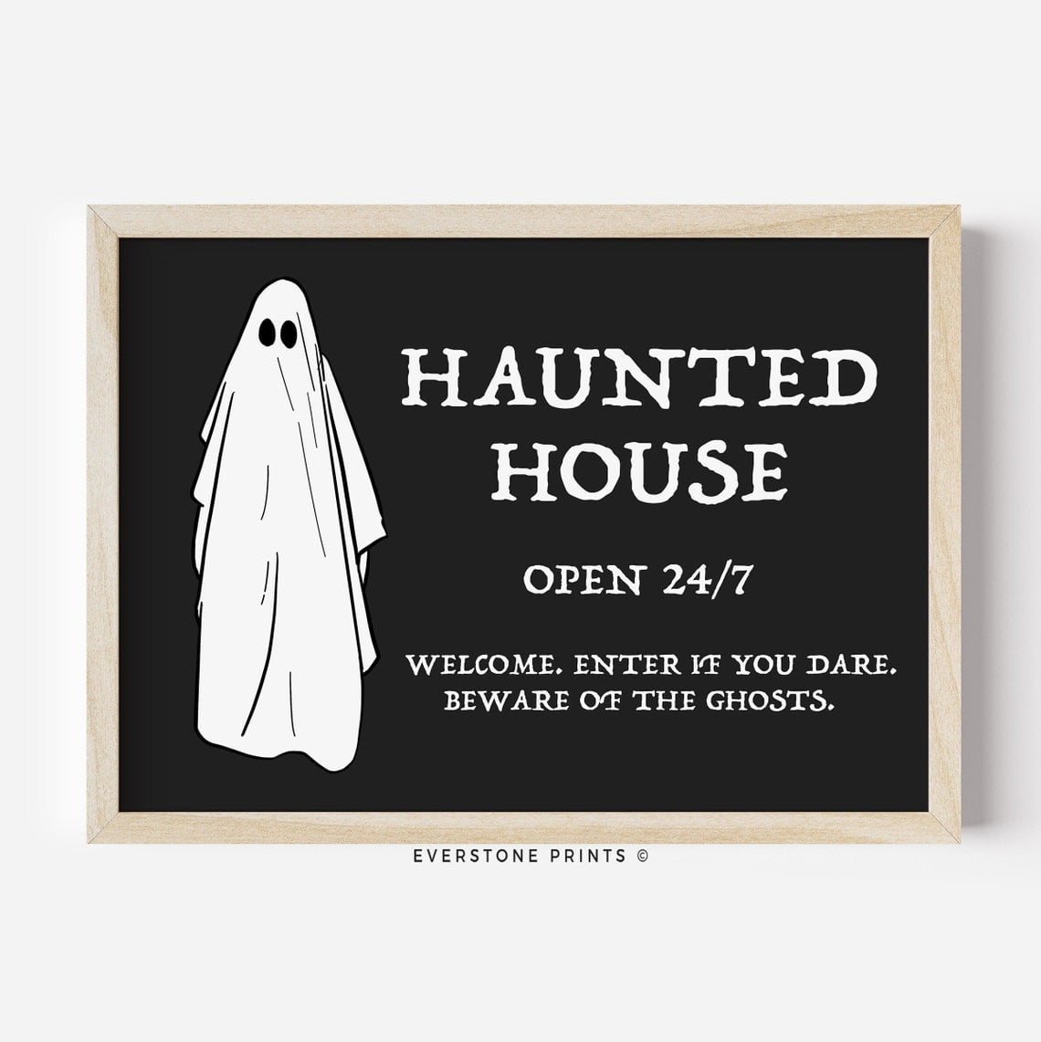 Ghost Sign, Wall Decor, Ghost Print, Haunted House Sign, Spooky Art, S ...